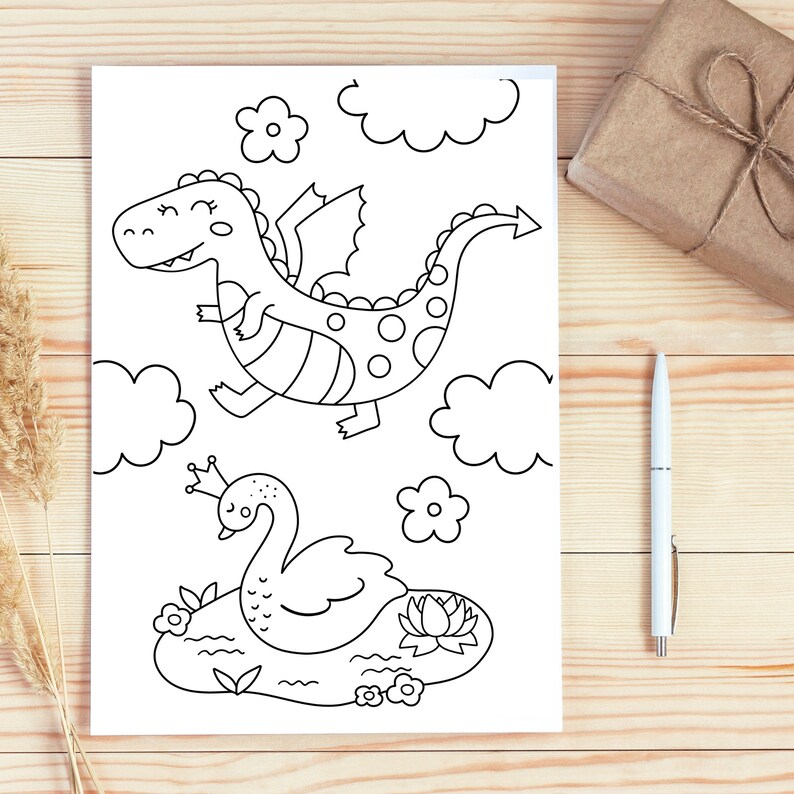 Cute Dragon Coloring Pages for Kids, Castle Coloring Pages, Dragon ...