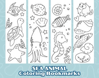Coloring Bookmarks Printable | Ocean Bookmarks for Kids - Etsy