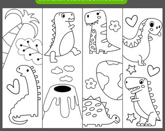 Monster Coloring Bookmarks for Kids, Animal Coloring Bookmarks, Monster ...