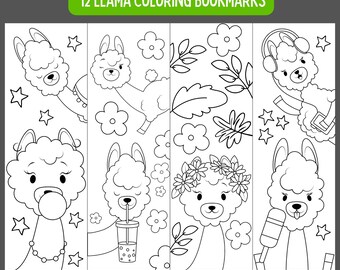 Woodland Coloring Bookmarks for Kids, Forest Bookmarks, Animal Coloring ...