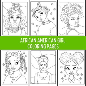 Black Girl Coloring Book for Kids, Melanin Coloring Pages, African ...