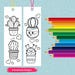 Cactus Coloring Bookmarks for Kids, Catus Bookmarks, Printable Bookmark ...