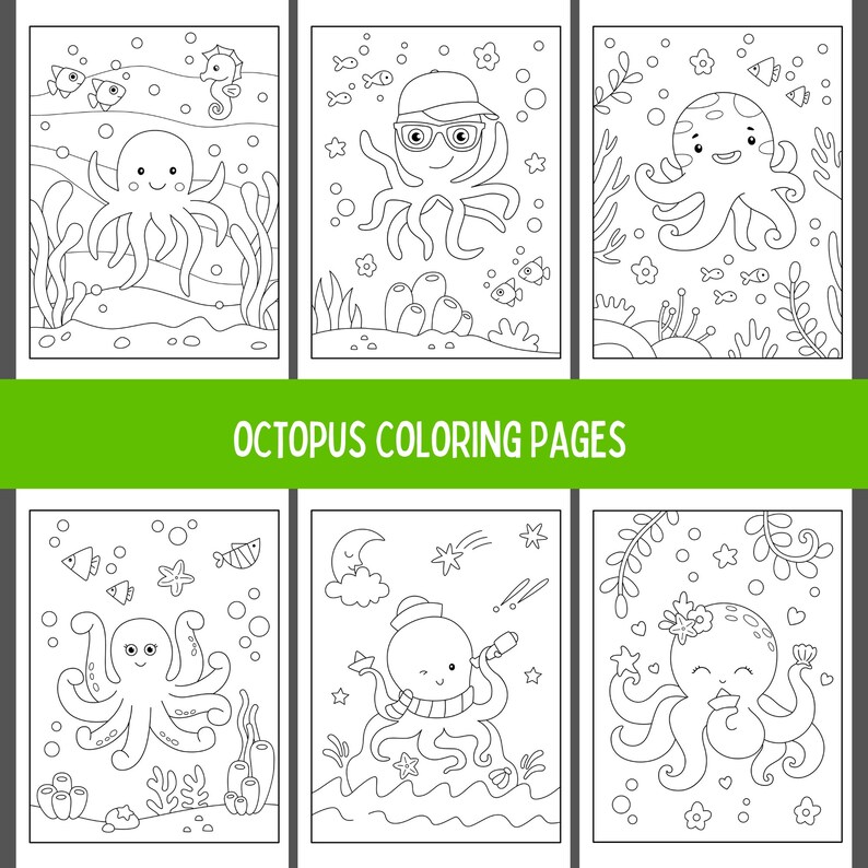 Sea Animals Coloring Pages for Kids, Octopus Coloring Pages, Sea ...