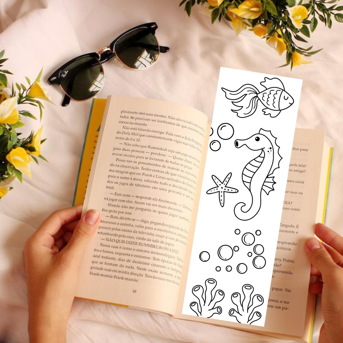 Ocean Themed Bookmarks for Kids, Animal Coloring Bookmarks, Printable ...