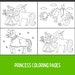 Princess Coloring Pages for Kids, Castle Coloring Pages, Unicorn ...