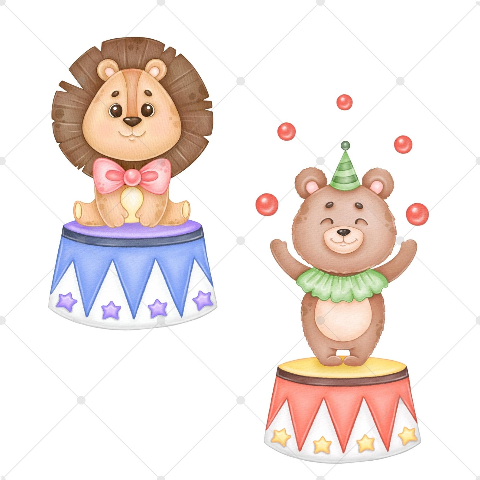 Circus Clipart Watercolor Clipart Nursery Decor Circus Animal Clipart ...