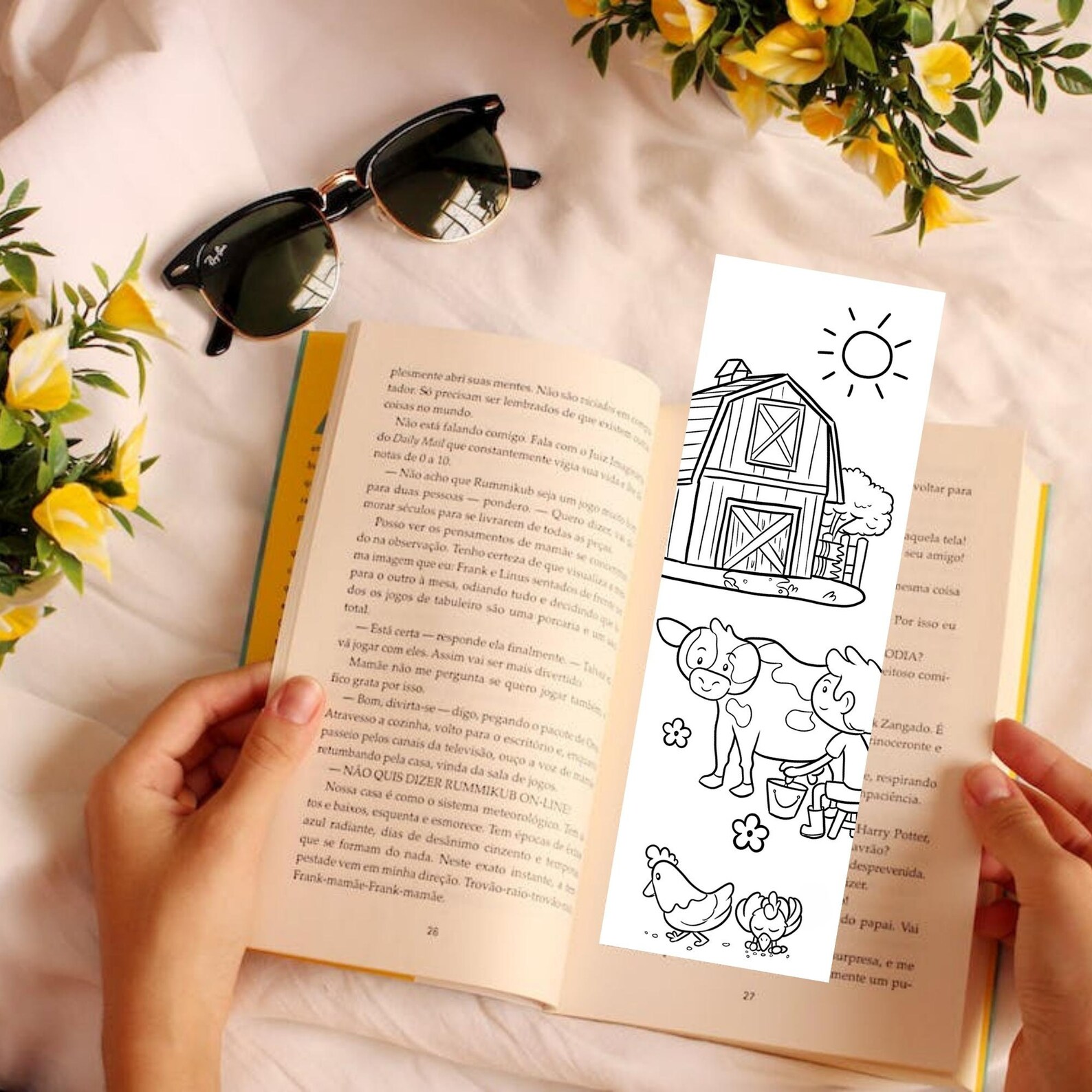 Farm Coloring Bookmarks for Kids, Cute Animal Coloring Bookmarks, Farm ...