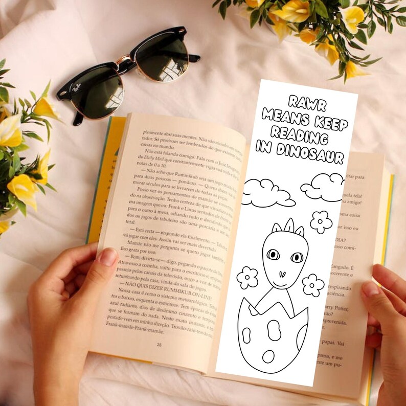 Dinosaur Coloring Bookmarks for Kids: Set of 6 (digital Download) - Etsy