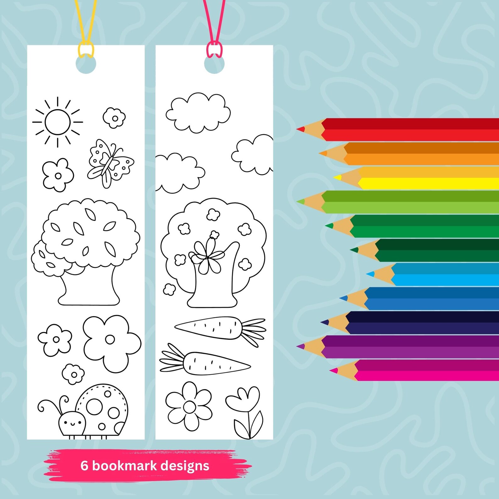 Spring Coloring Bookmarks for Kids: Flower Designs (PDF) - Etsy