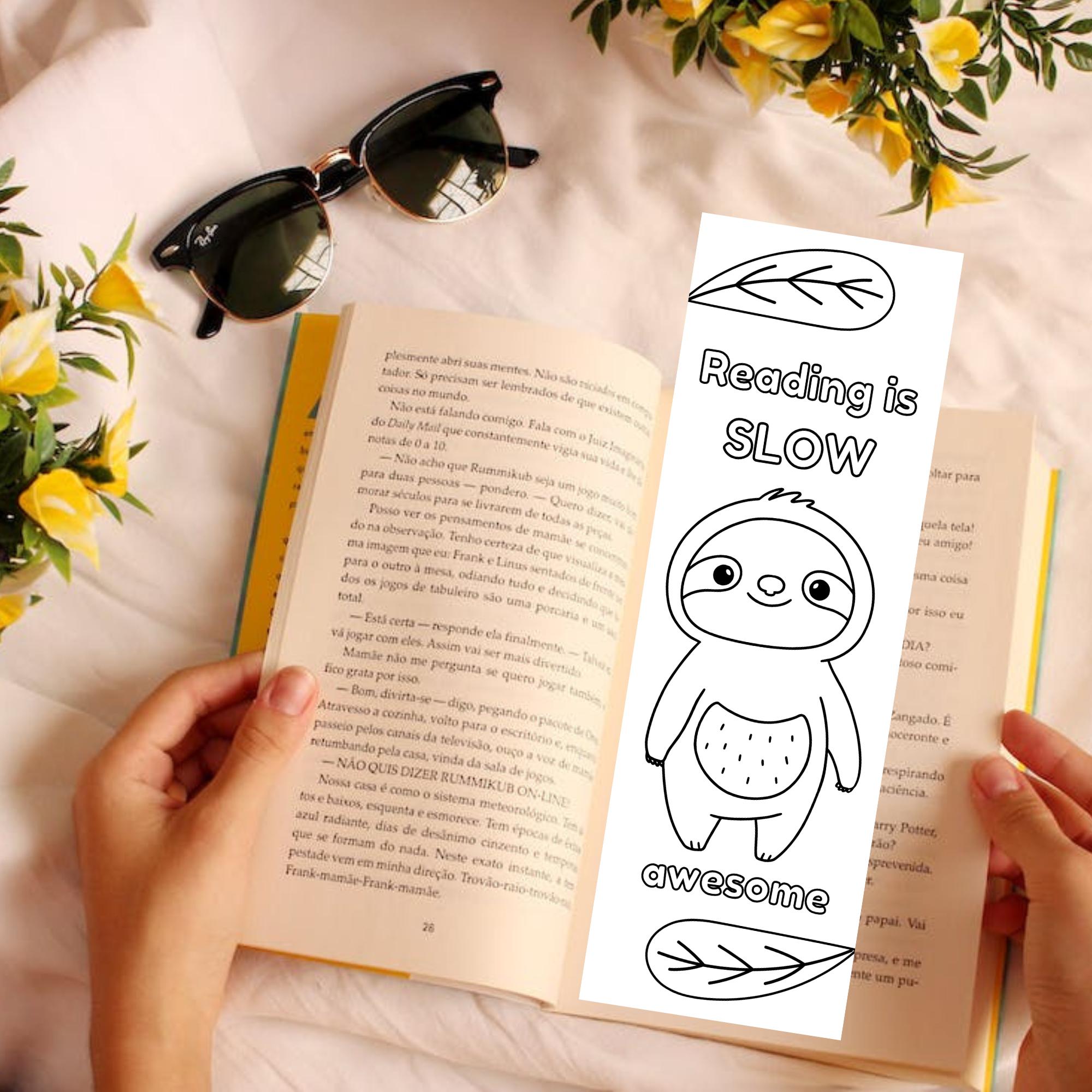 Sloth Bookmarks, Sloth Coloring Bookmarks for Kids, Cute Animal ...