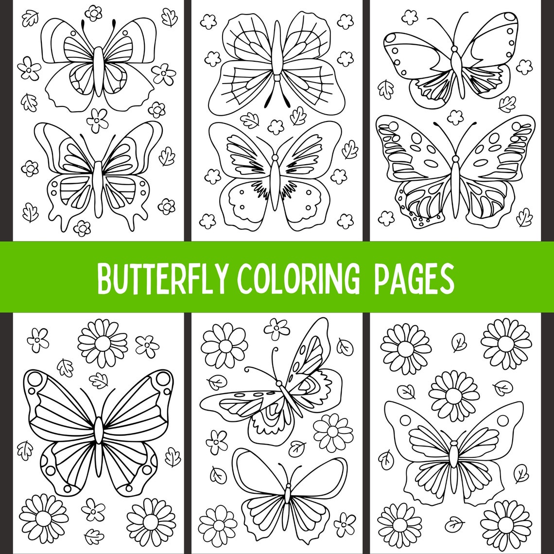 Butterfly Coloring Pages for Kids, Butterfly Activity Pages, Insect ...