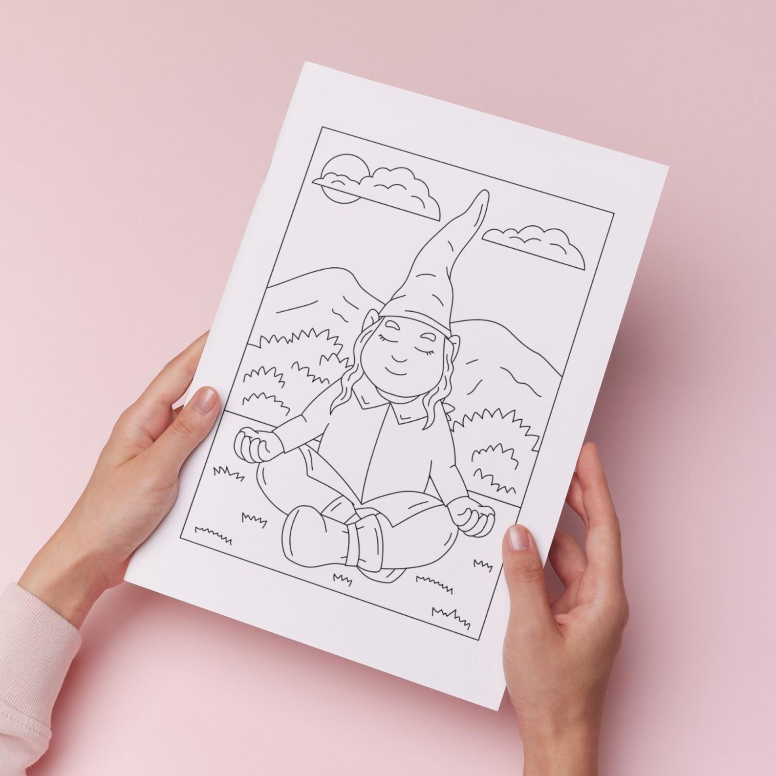 Cute Gnome Coloring Pages for Kids, Fantasy Coloring Pages for Toddlers ...