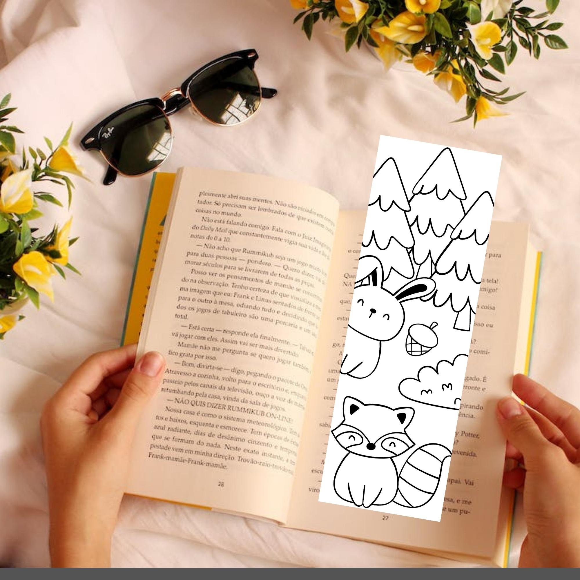 Forest Bookmarks, Woodland Coloring Bookmarks for Kids, Cute Animal ...