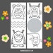 Monster Coloring Bookmarks for Kids, Animal Coloring Bookmarks, Monster ...