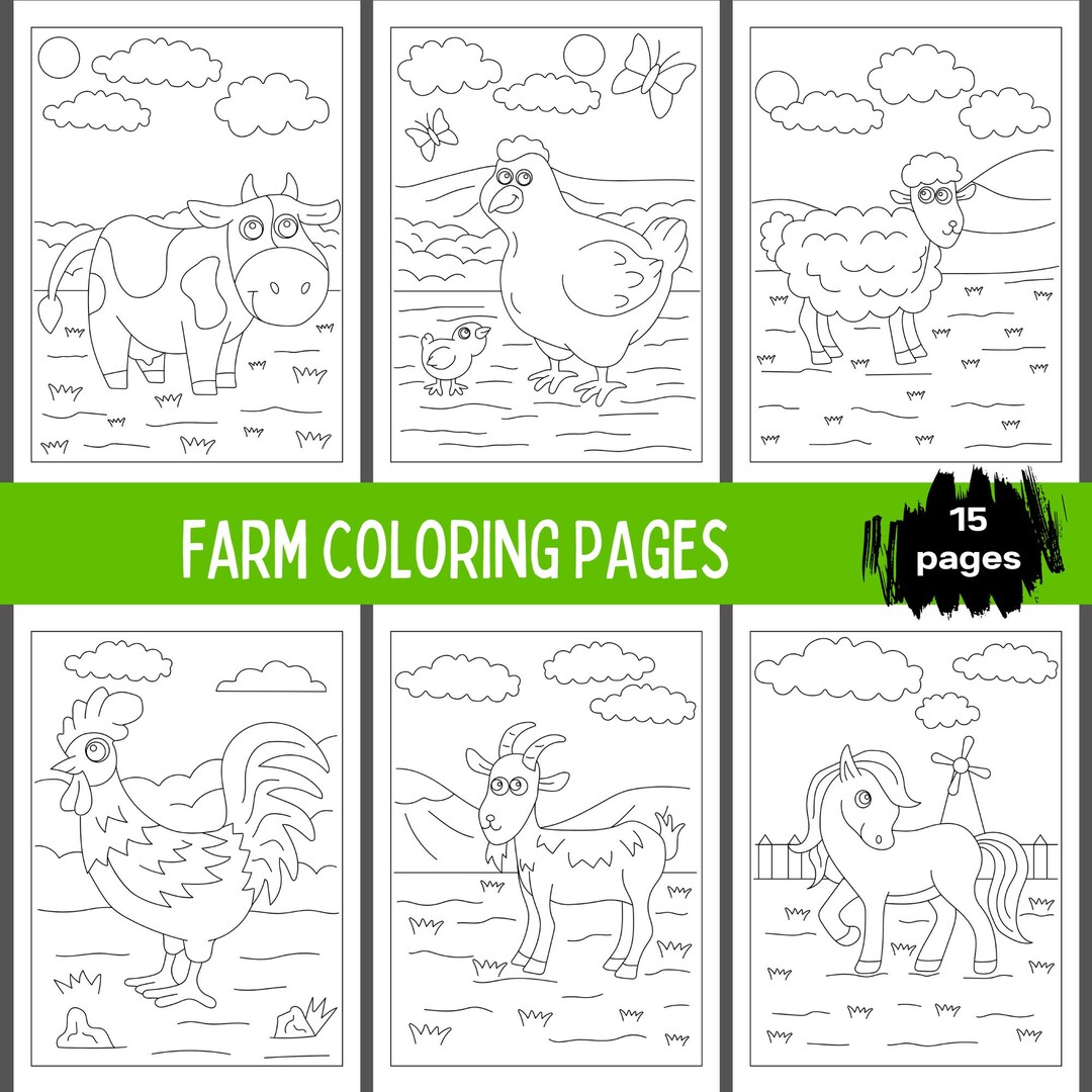 Farm Coloring Pages for Kids, Farm Animal Coloring Pages, Farm Birthday ...