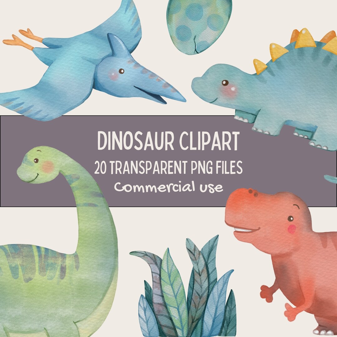 Watercolor Dinosaur Clipart, Watercolor Dinosaur Clipart PNG, Dinosaur ...