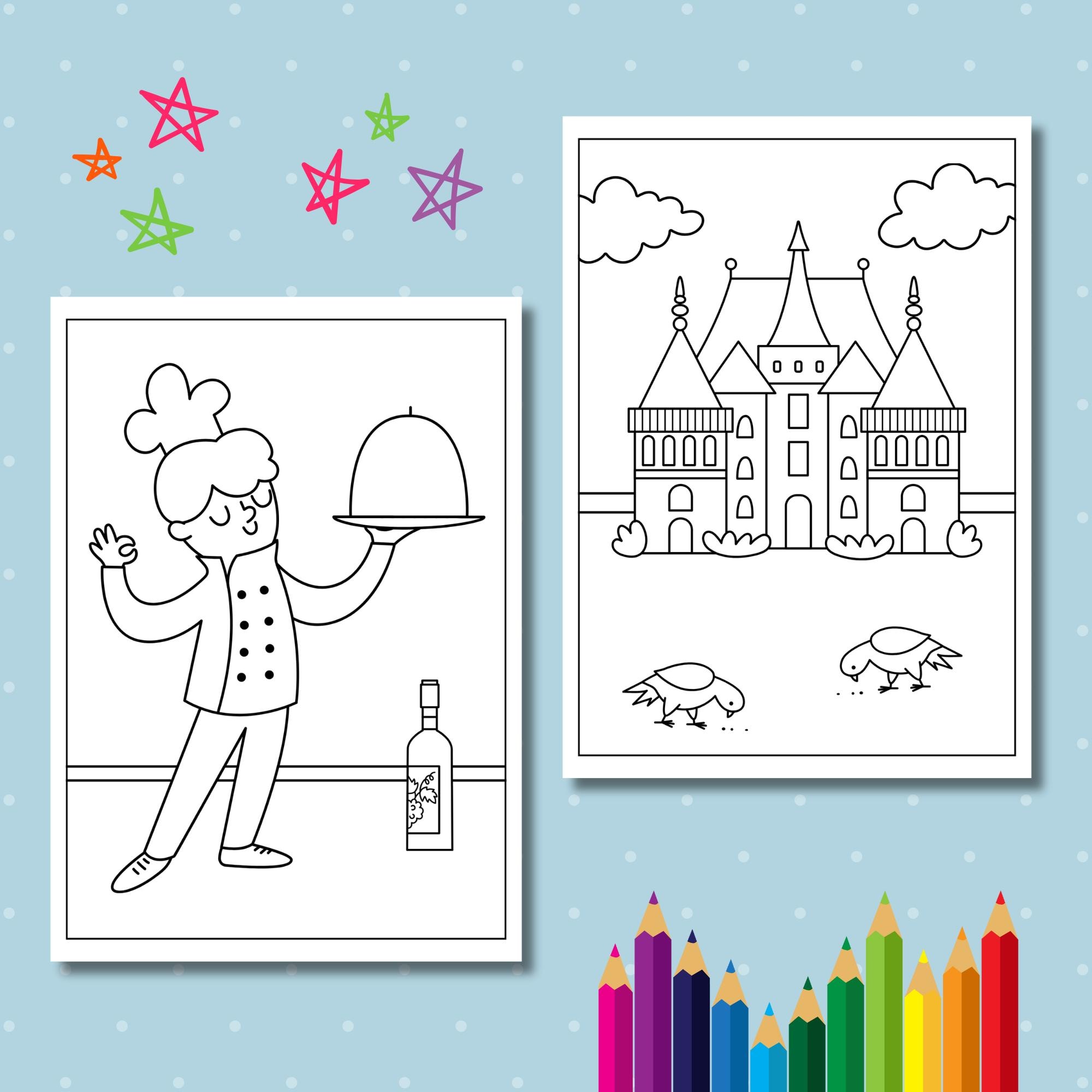 Paris Coloring Pages for Kids: Travel Coloring Sheets (PDF) - Etsy