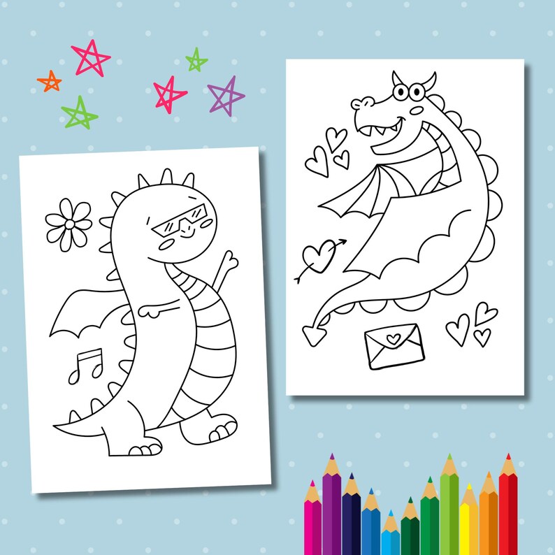 Cute Dragon Coloring Pages for Kids, Castle Coloring Pages, Dragon ...