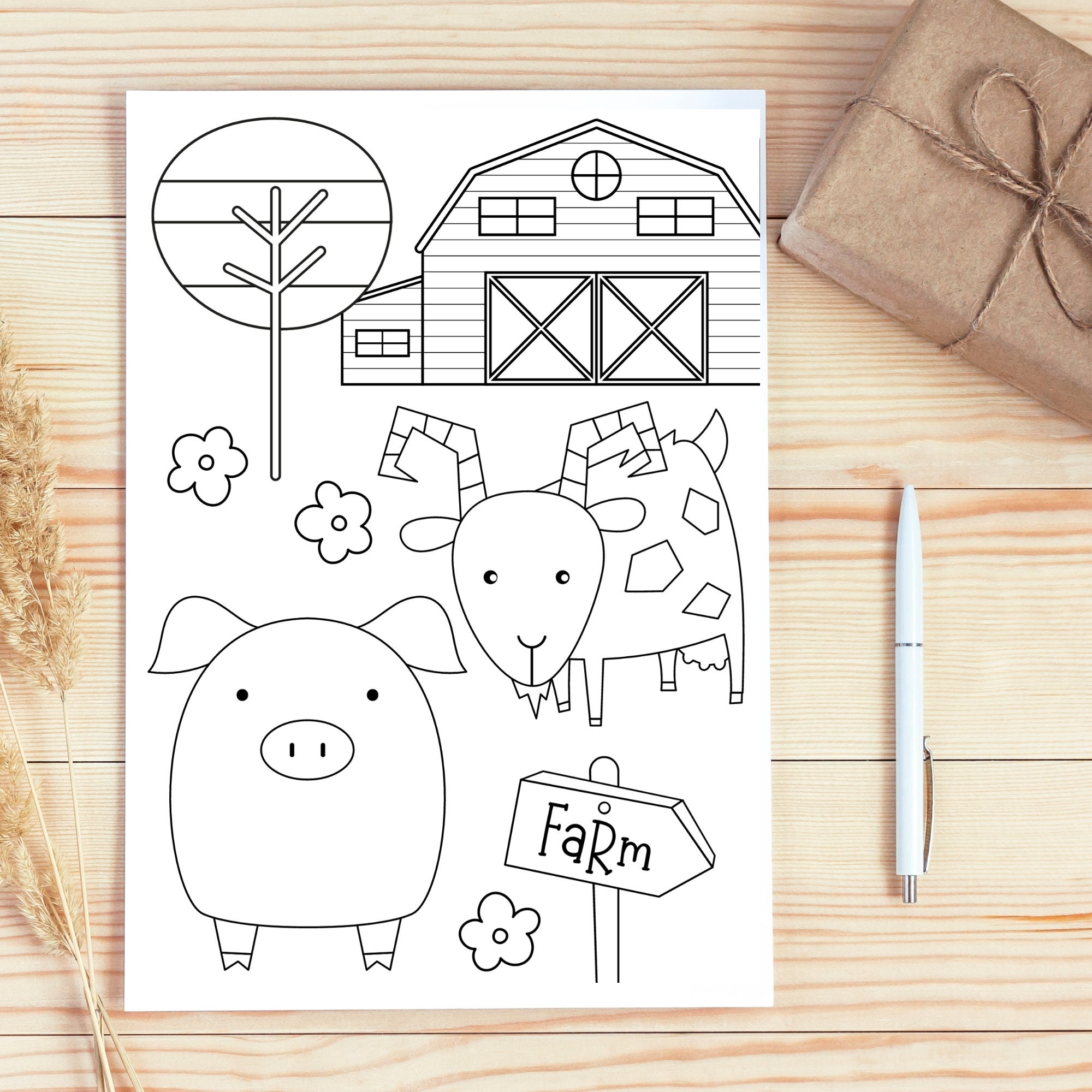 Farm Coloring Pages for Kids, Farm Animal Coloring Pages, Farm Birthday ...
