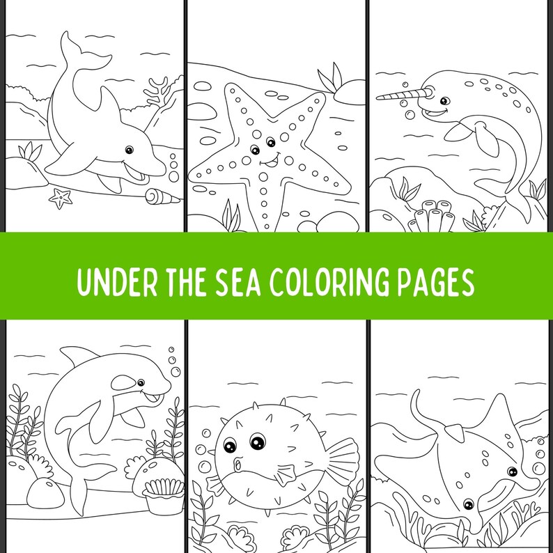 Sea Animals Coloring Pages for Kids, Sea Creatures Coloring Pages ...