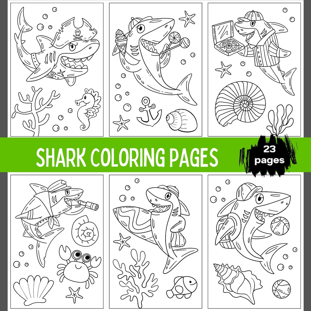 Shark Coloring Pages for Kids, Shark Games, Activity Pages for Kids ...
