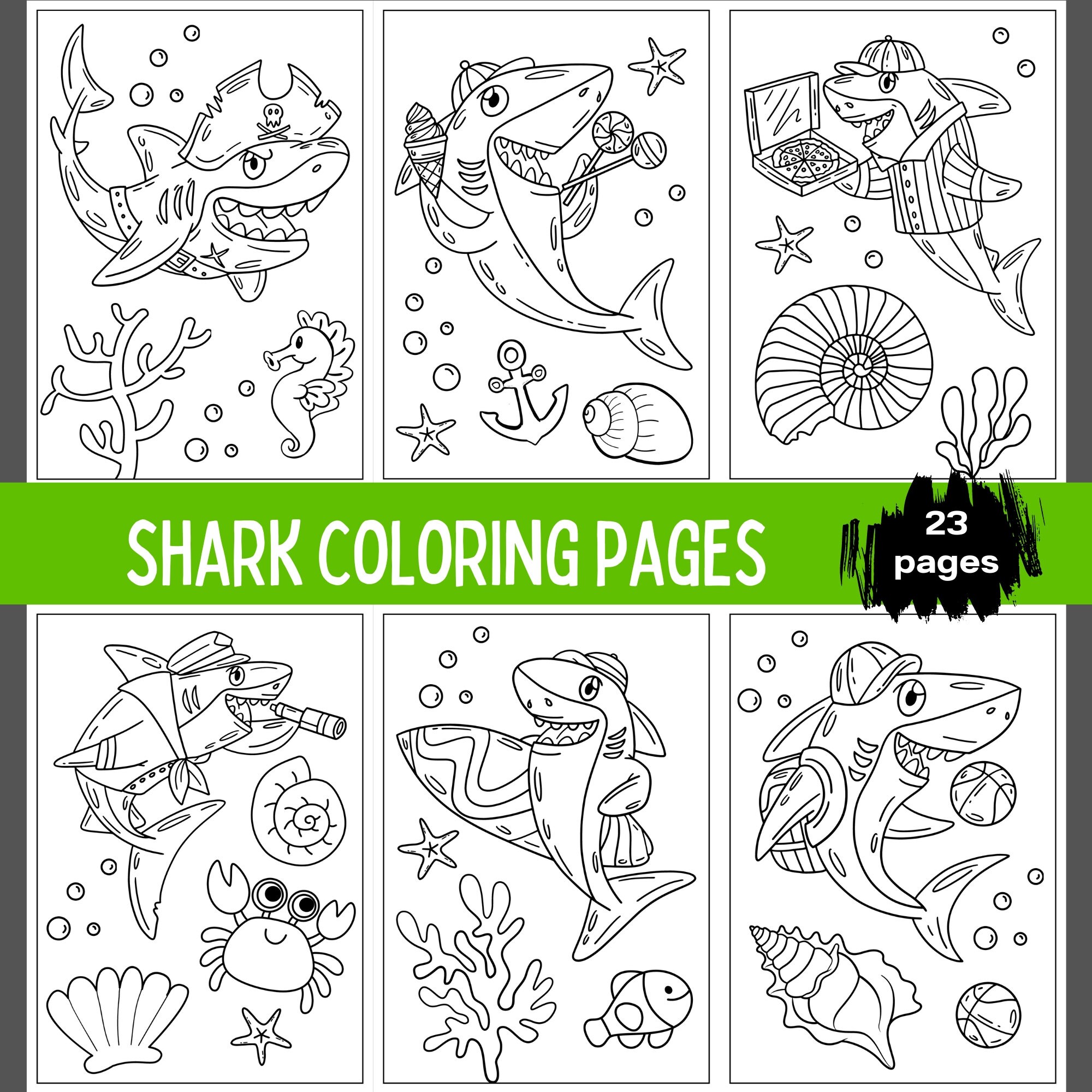 Shark Coloring Pages for Kids, Shark Games, Activity Pages for Kids ...