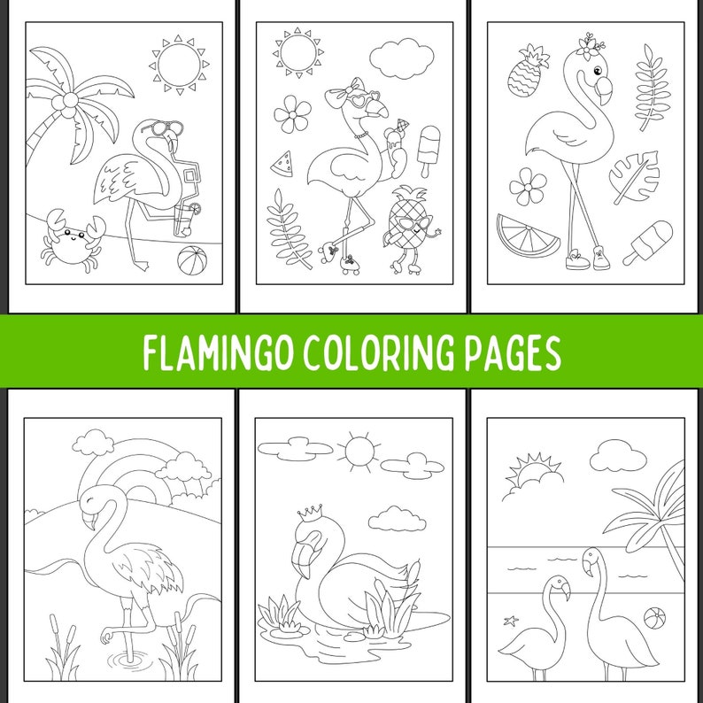 Flamingo Coloring Pages for Kids, Birds Coloring Pages, Summer Coloring ...