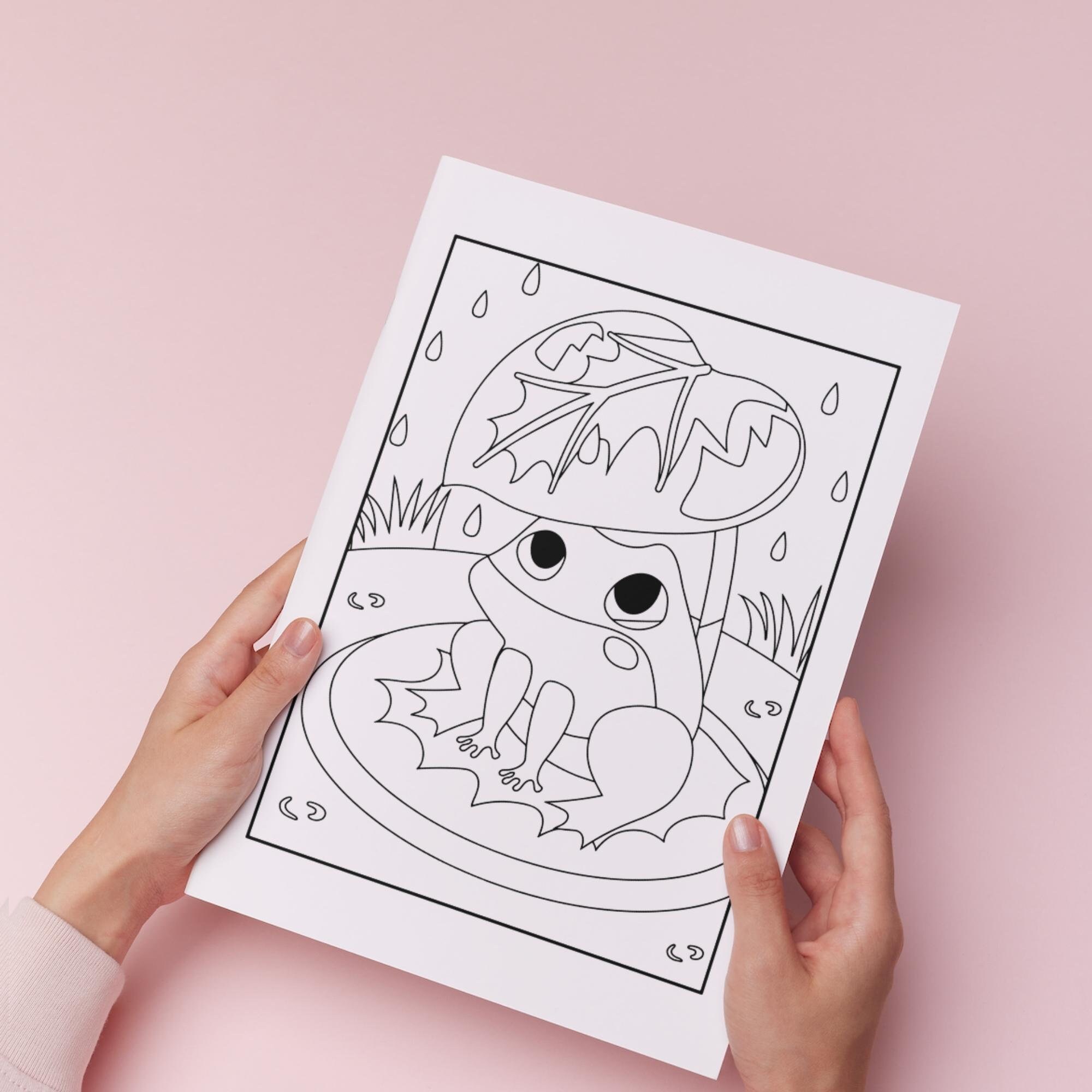 Cute Frog Coloring Pages for Kids, Frog Themed Birthday Party, Cute ...