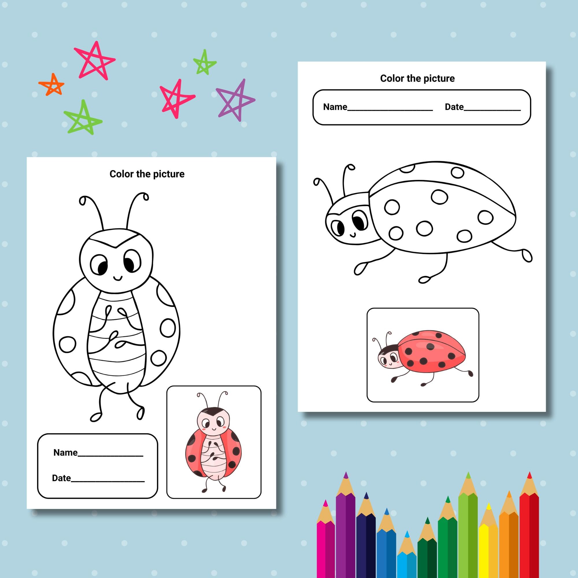 Insect Coloring Pages for Kids, Cute Bug Coloring Pages, Toddler ...