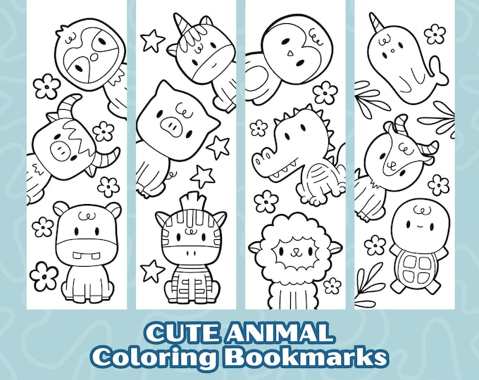 Safari Animals Printable Coloring Bookmarks, Coloring Page Book Marks ...