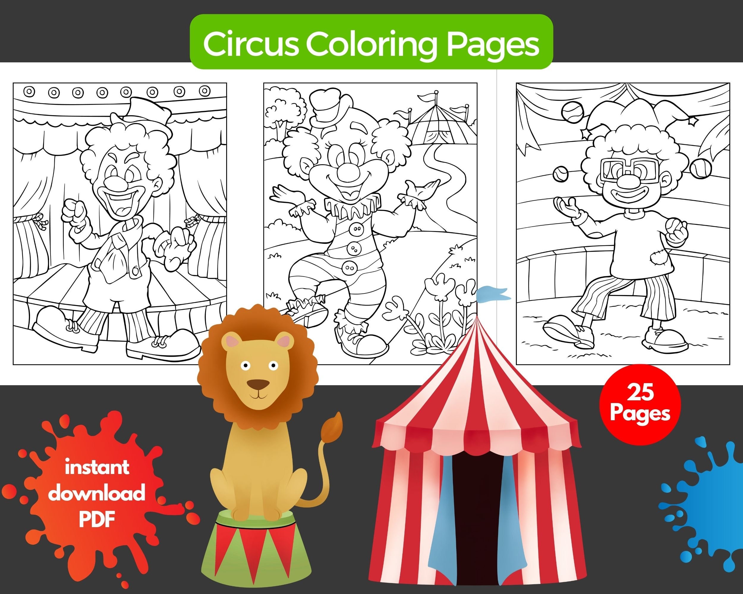 Preschool Circus Coloring Pages