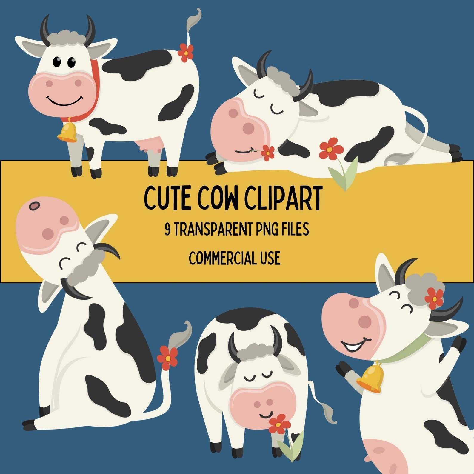 Cute Cow Clipart, Baby Cow Clipart, Cow Clipart PNG, Cute Farm Animal ...