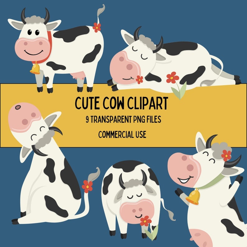 Cute Cow Clipart, Baby Cow Clipart, Cow Clipart PNG, Cute Farm Animal ...
