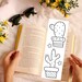 Cactus Coloring Bookmarks for Kids, Catus Bookmarks, Printable Bookmark ...