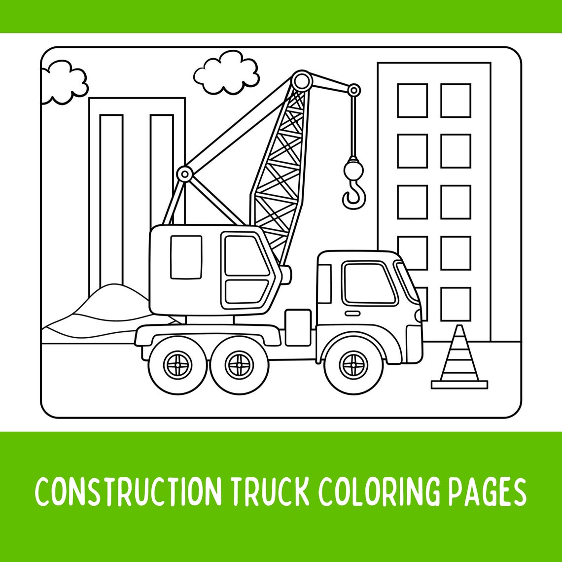 Construction Truck Coloring Pages for Kids, Construction Vehicle ...
