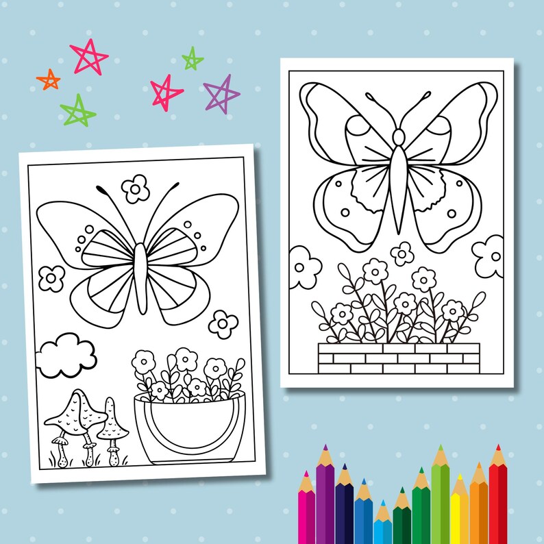 Cute Butterfly Coloring Pages for Kids, Butterfly Activity Pages ...