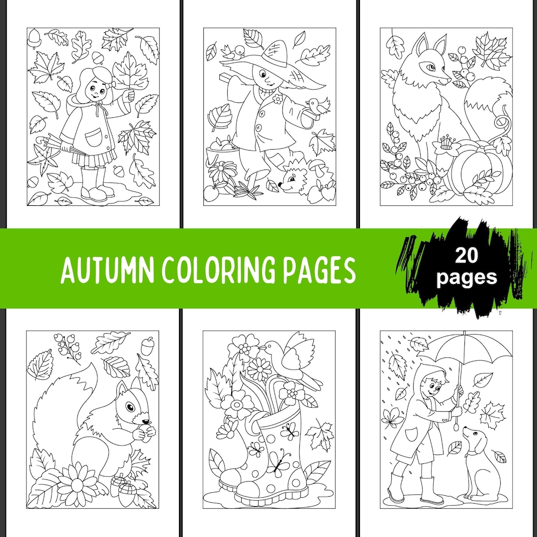 Autumn Coloring Pages for Kids, Fall Coloring Pages, Thanksgiving ...