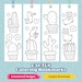 Cactus Coloring Bookmarks for Kids, Catus Bookmarks, Printable Bookmark ...