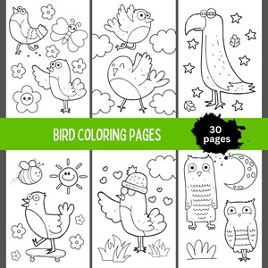 Cute Bird Coloring Pages for Kids, Bird Themed Party, Owl Coloring ...