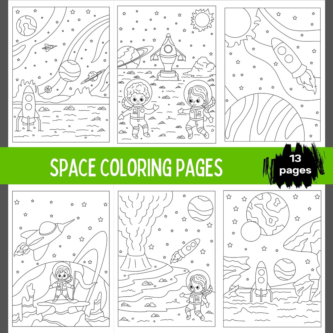 Astronaut Coloring Pages for Kids, Outer Space Coloring Pages, Alien ...