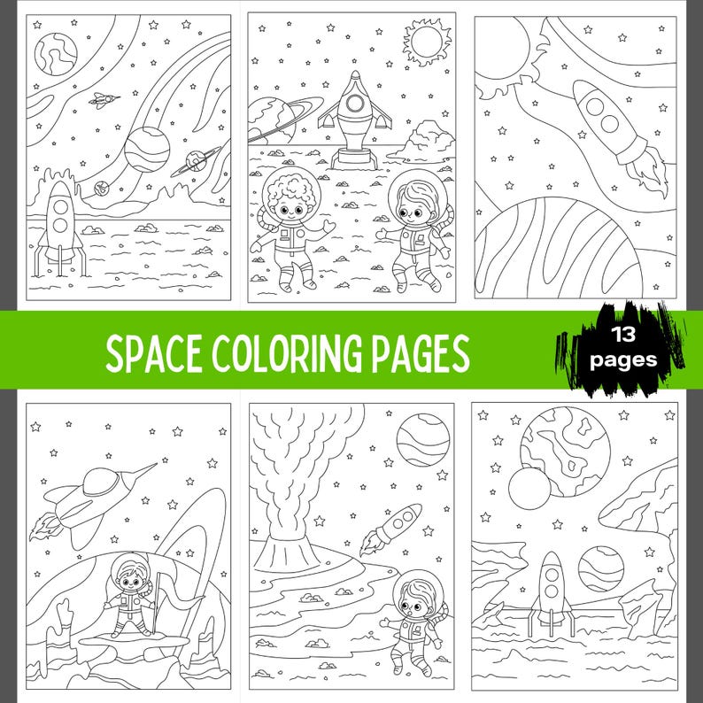 Astronaut Coloring Pages for Kids, Outer Space Coloring Pages, Alien ...