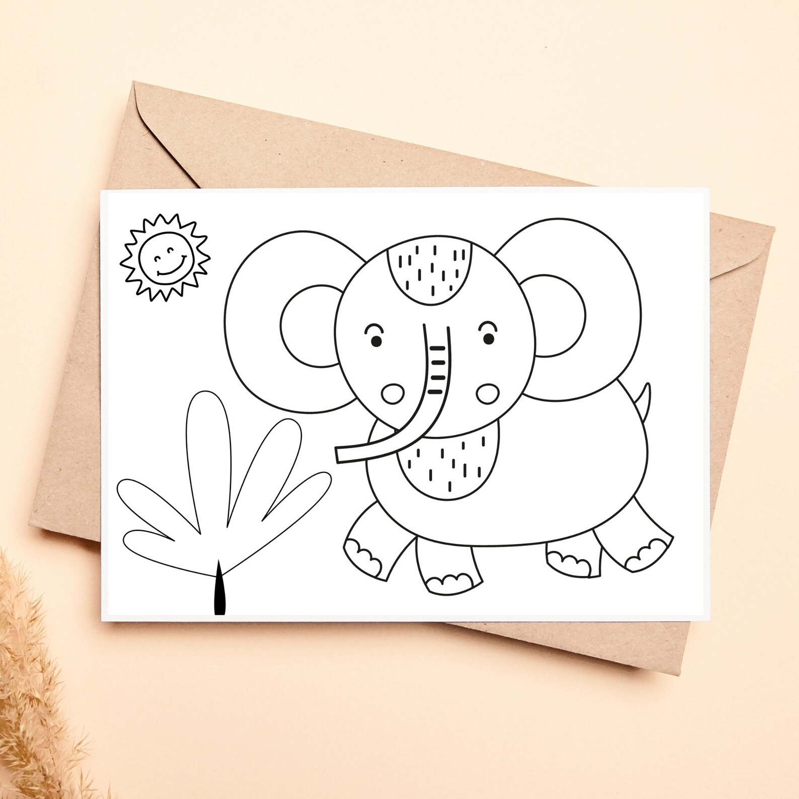 Safari Coloring Pages for Kids, Cute Animal Coloring Pages, Baby Animal ...