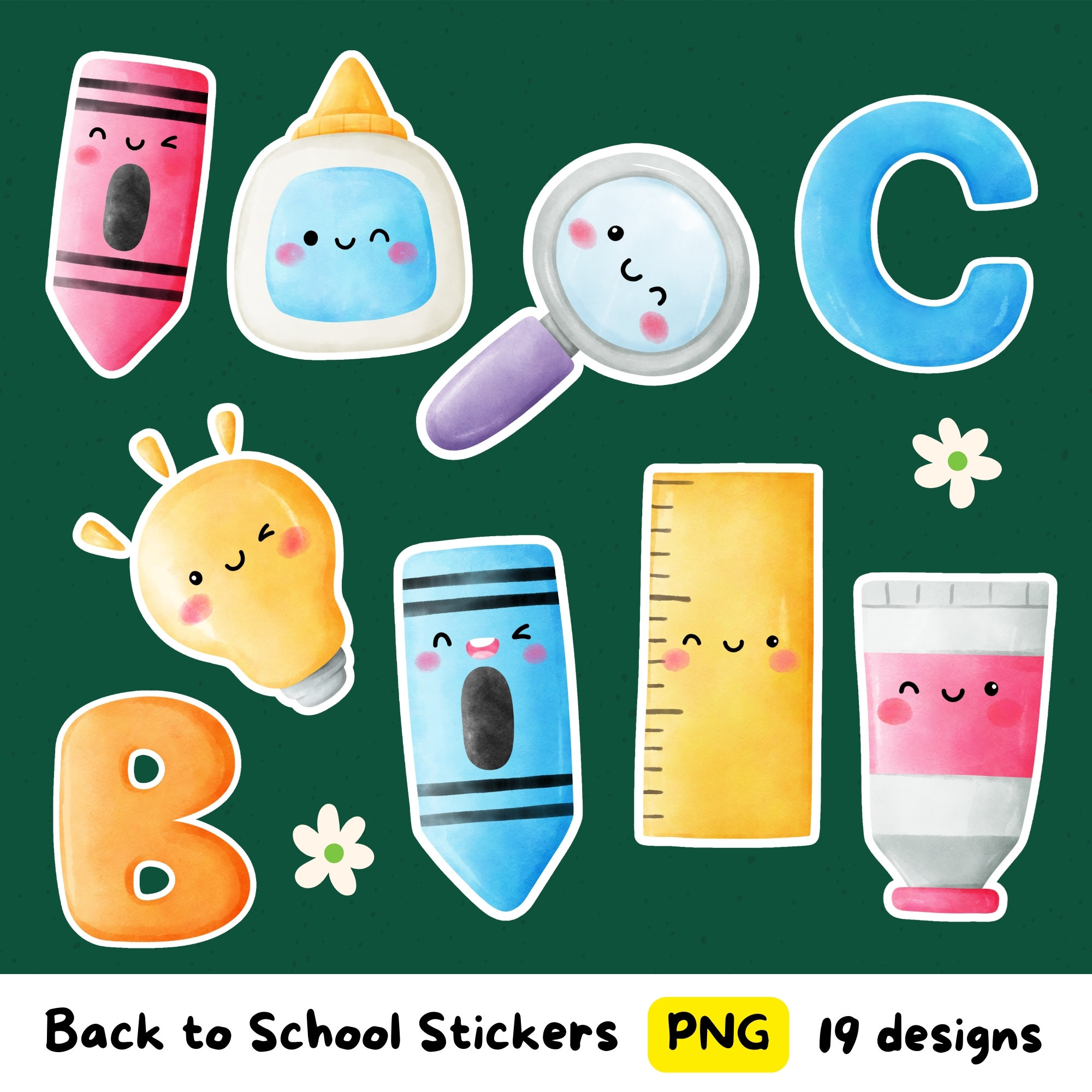 Back to School Stickers for Kids, School Stickers PNG, Print and Cut ...