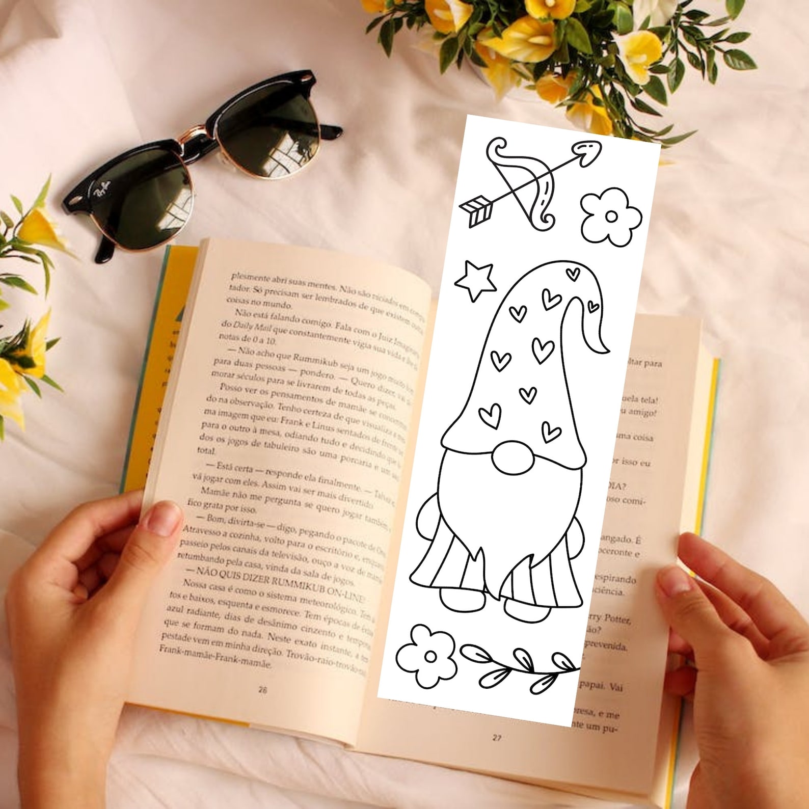 Valentine Day Coloring Bookmarks for Kids, Cute Gnome Bookmarks ...