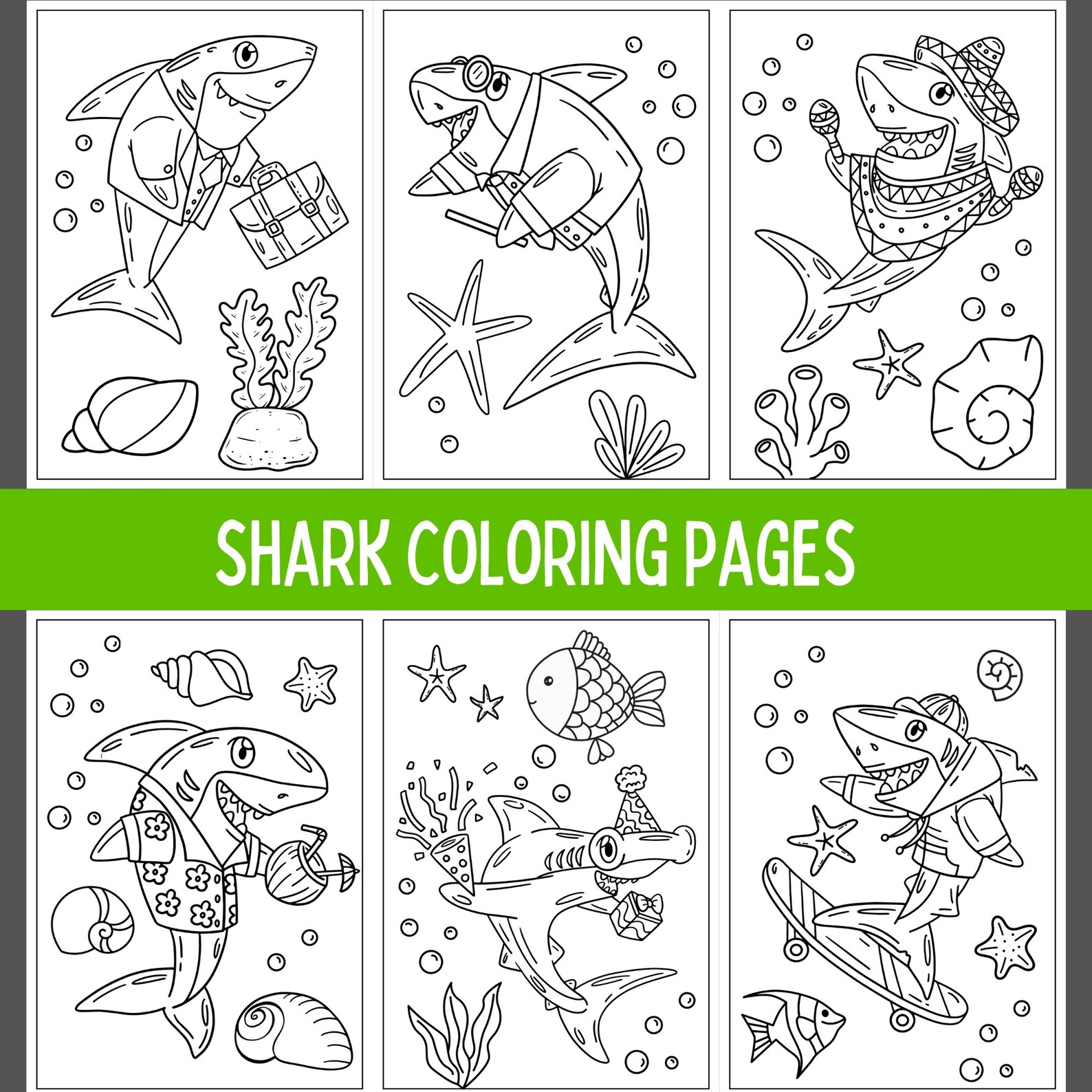 Shark Coloring Pages for Kids, Shark Games, Activity Pages for Kids ...