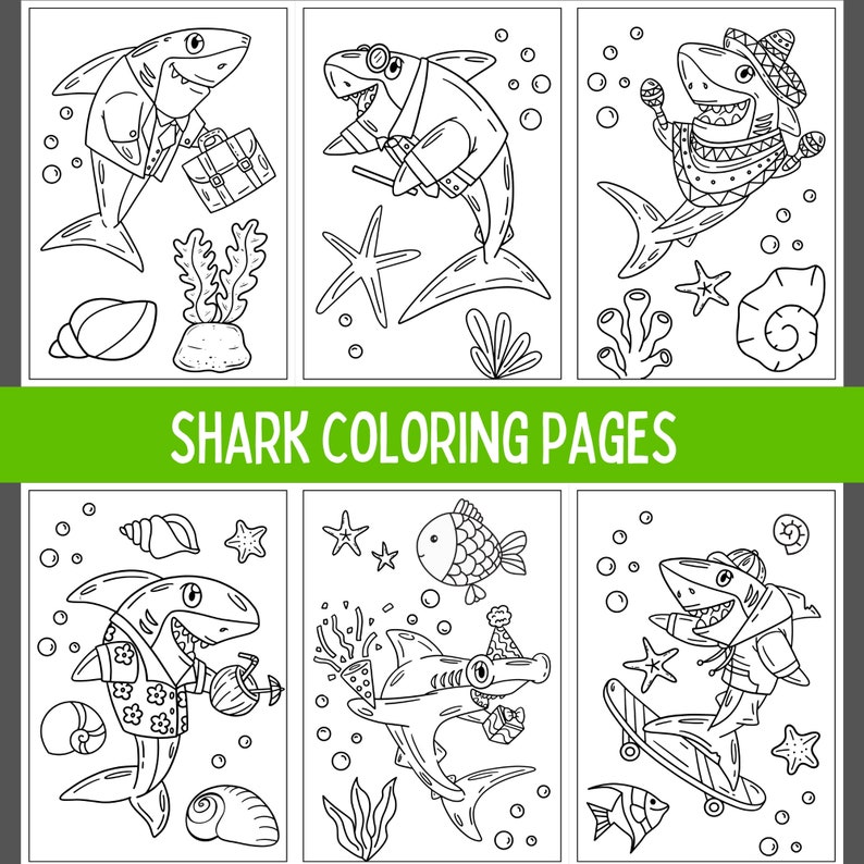 Shark Coloring Pages for Kids, Shark Games, Activity Pages for Kids ...