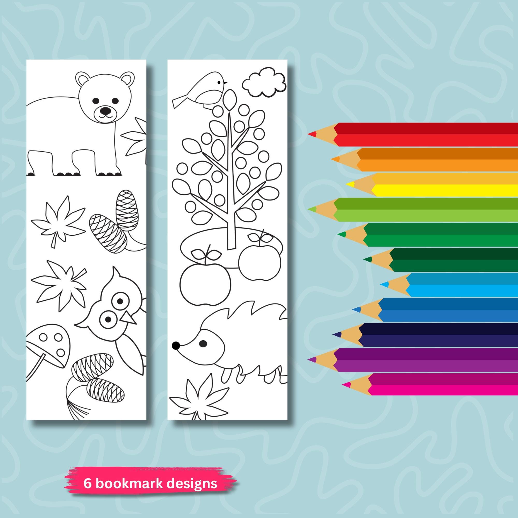 Woodland Animal Bookmark, Printable Bookmarks to Color, Coloring ...
