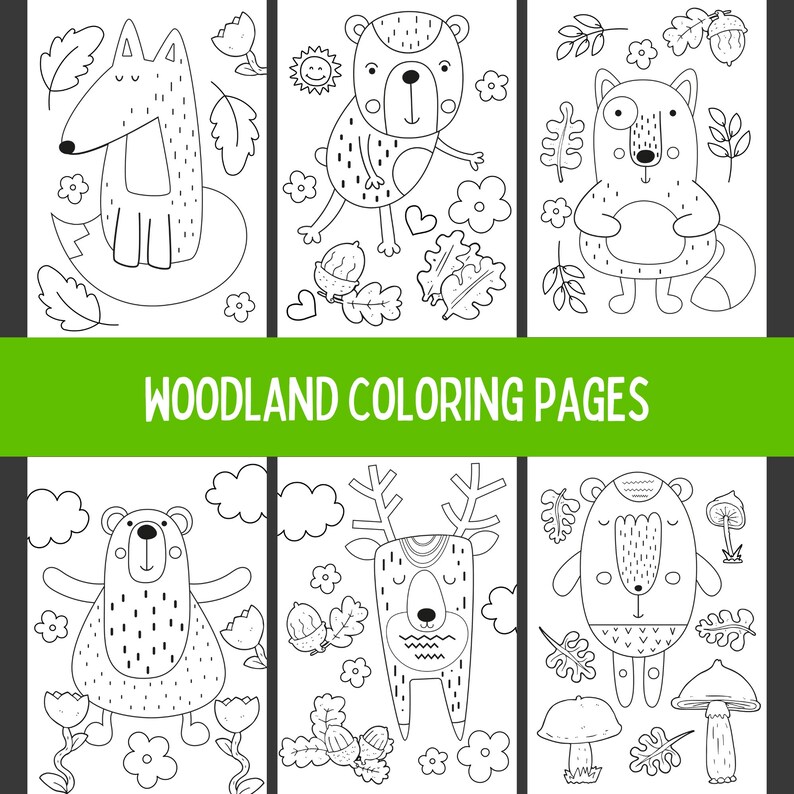 Woodland Coloring Pages for Kids, Forest Coloring Pages for Toddlers ...