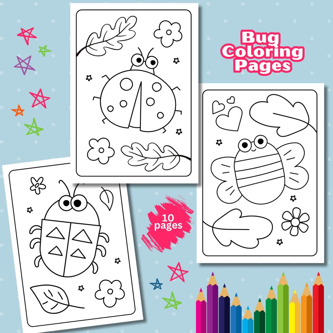 Cute Bug Coloring Pages for Kids, Printable Insect Coloring Pages ...