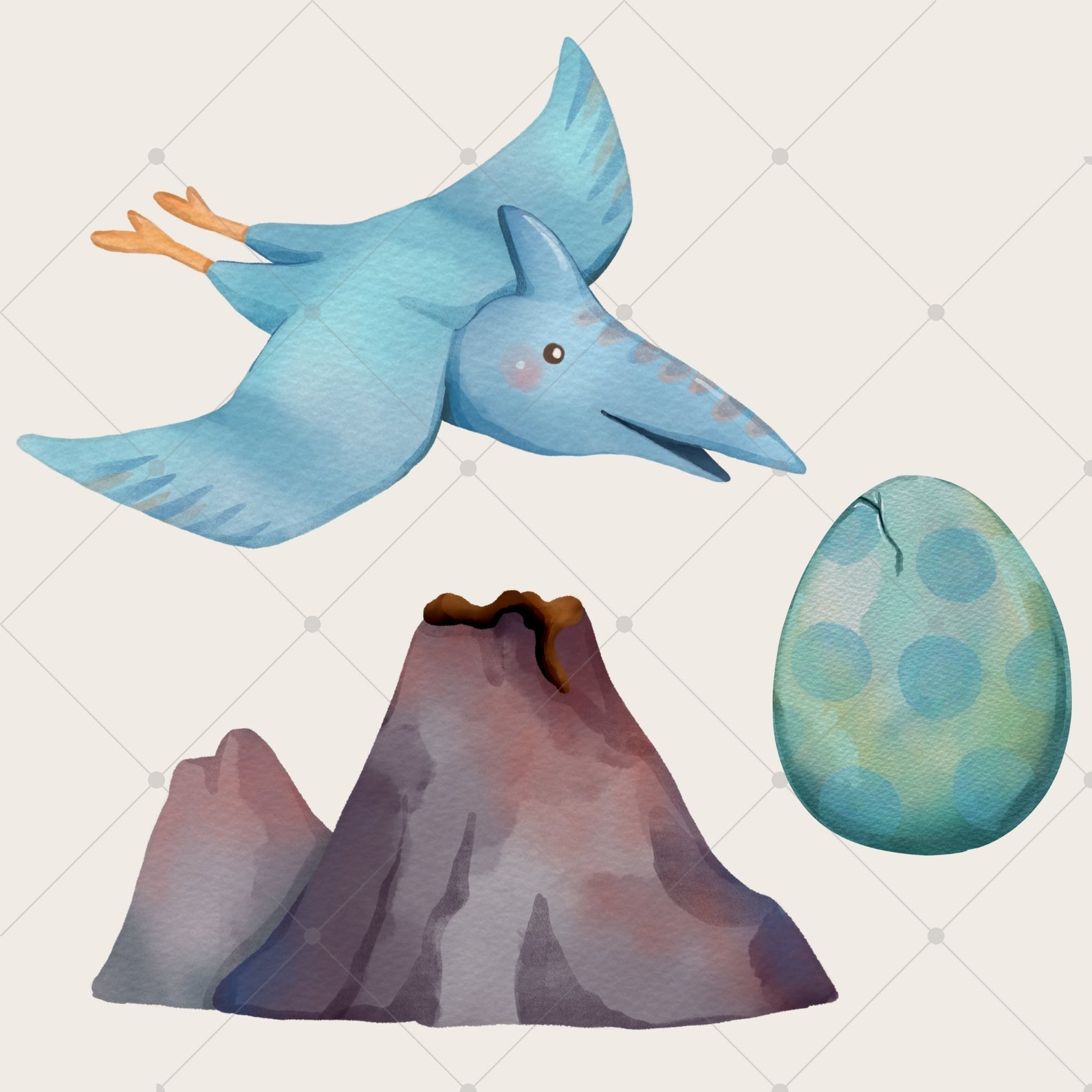 Watercolor Dinosaur Clipart, Watercolor Dinosaur Clipart PNG, Dinosaur ...